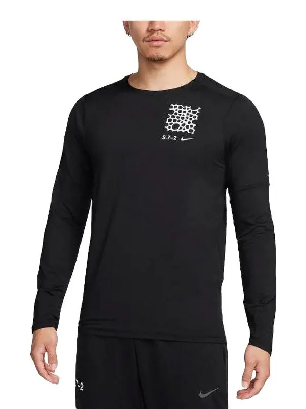 Nike Dri-fit Element Long Sleeve Crew Running T-shirt - Black