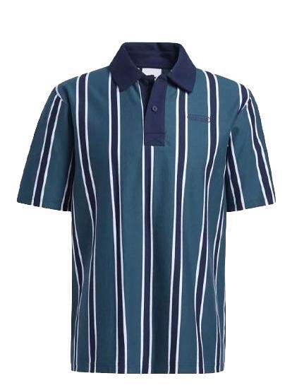 Adidas Originals Stripe Sports Short Sleeve Polo Green Polo Shirt - Default Color
