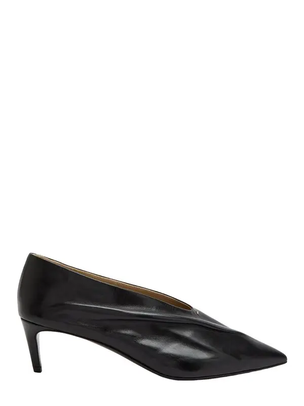 Khaite Miriam Draped Leather Pumps - Black