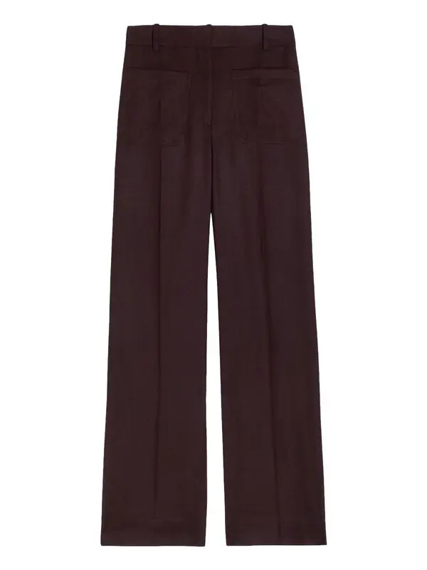 Victoria Beckham Alina Flared-leg Wool Trousers - Bordeaux