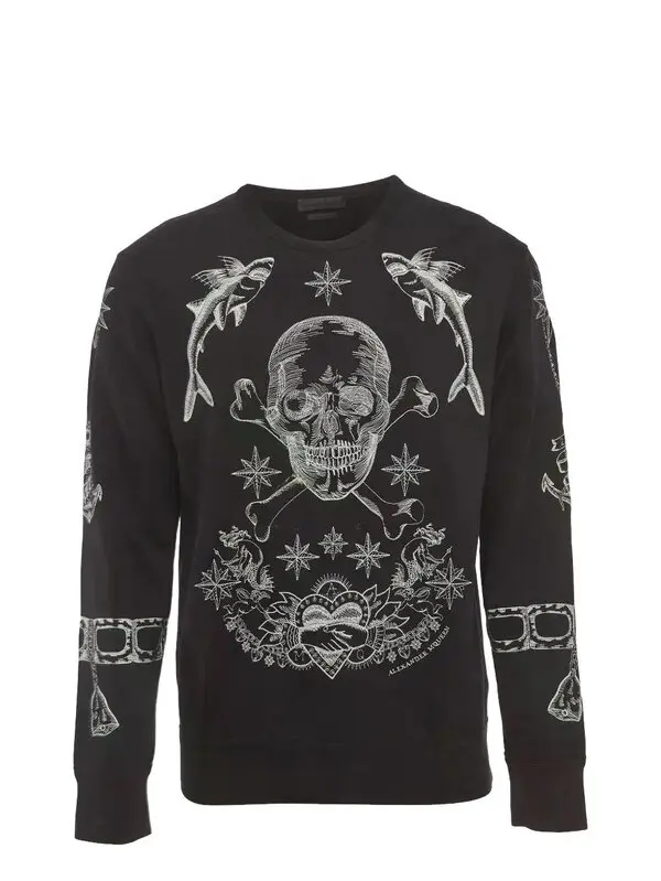 Alexander McQueen Embroidered Skull Sweatshirt - Black