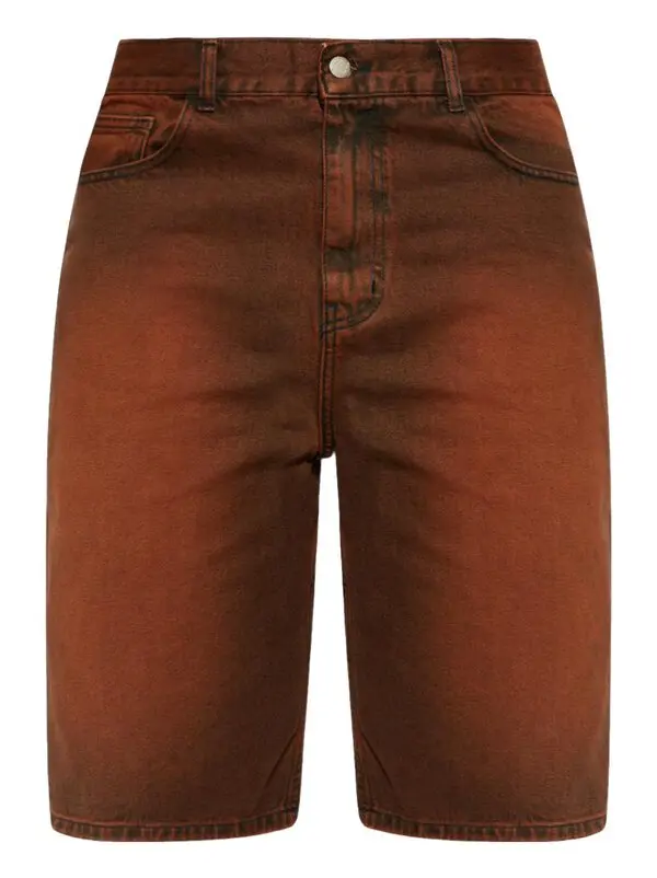 CARNE BOLLENTE Embroidered Denim Shorts - Brown