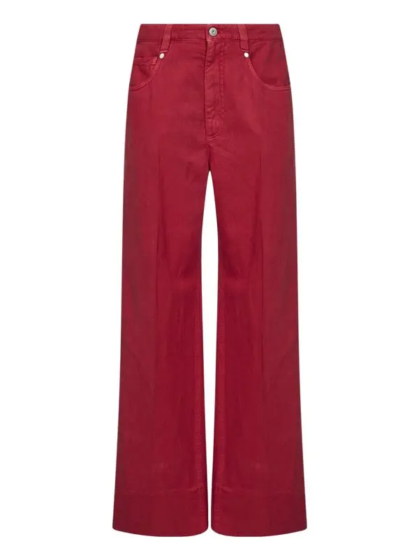 Brunello Cucinelli Monili Embroidered Flare Jeans - Red