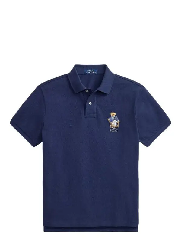 Polo Ralph Lauren Bear Embroidered Polo Shirt - Blue