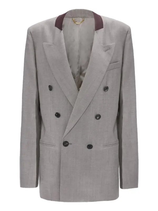 Victoria Beckham Double-breasted Peak Lapel Blazer - Ore