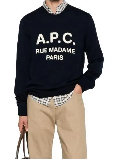A.p.c. Maurice Logo Knitted Jumper - Black