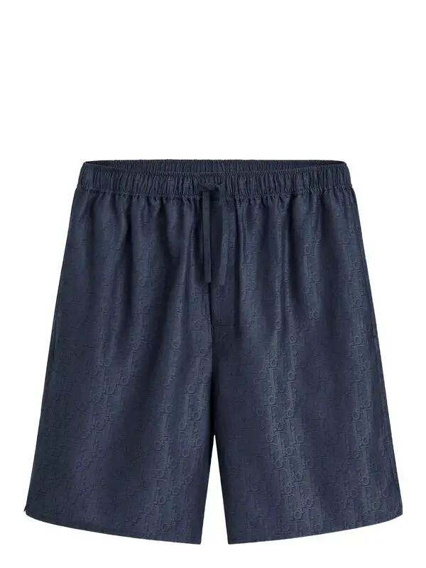 Dior Oblique Motif Drawstring Shorts - Blue