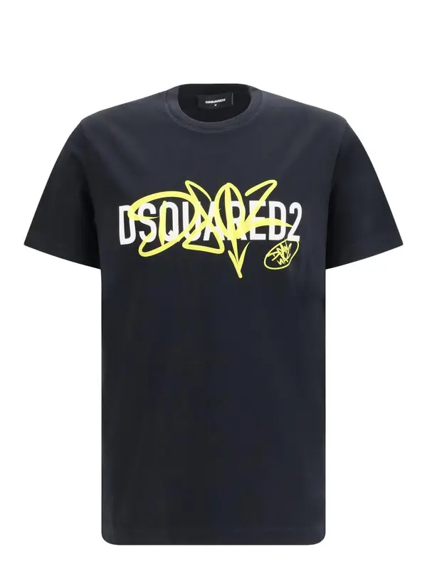 Dsquared2 Cotton Printed T-shirt - Black
