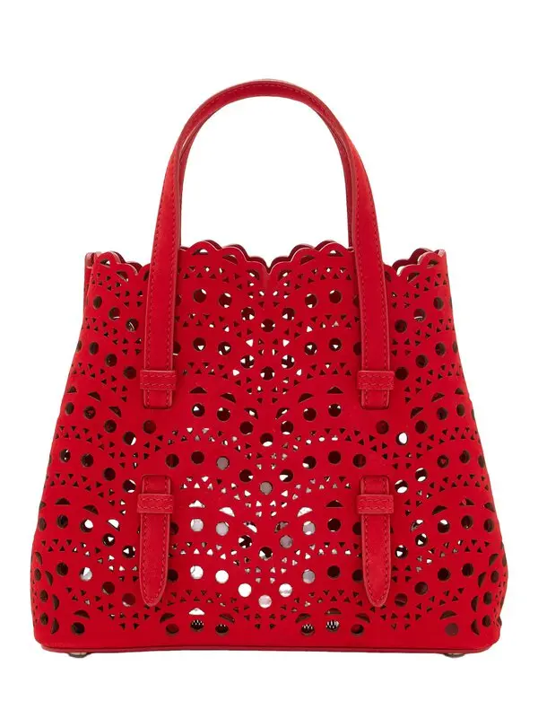 Alaïa Mina 20 Nubuck Leather Bag - Red