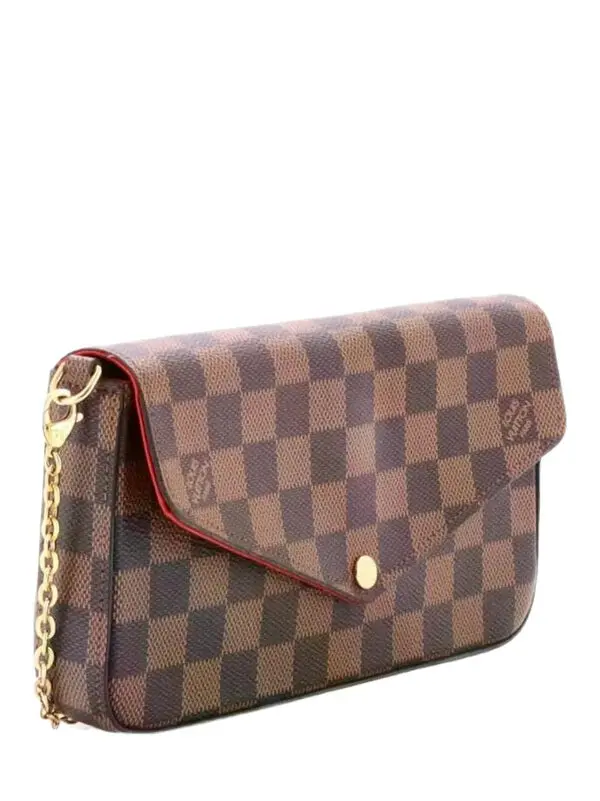 LOUIS VUITTON Felicie Pochette Damier Crossbody Bag - Brown