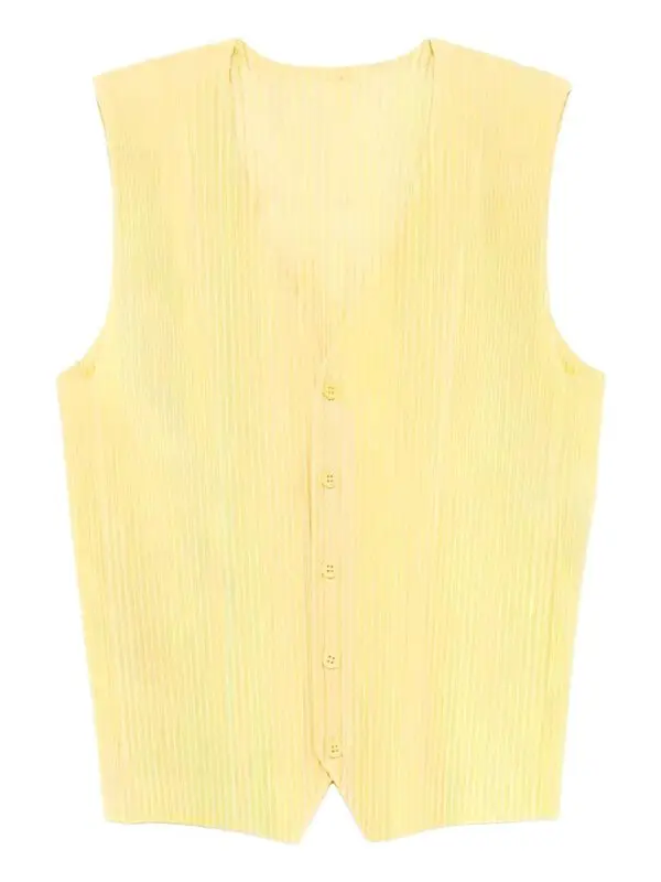 Issey Miyake Pleated Vest - Yellow