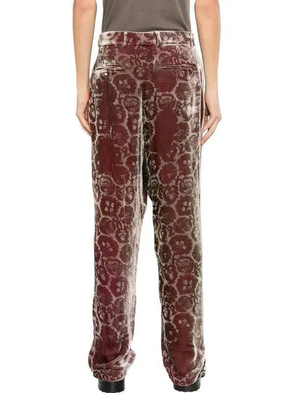 MAGLIANO Laser-cut Floral Pattern Trousers - Red