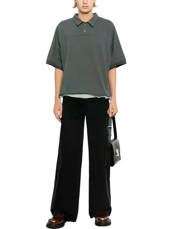 SYSTEM Colour-block Polo Shirt - Green