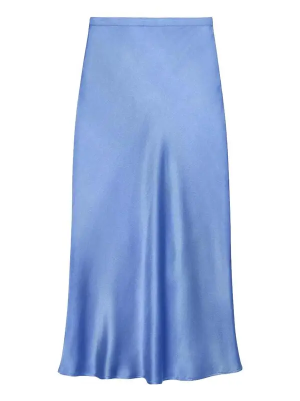 ANINE BING Bar Silk Skirt - Blue