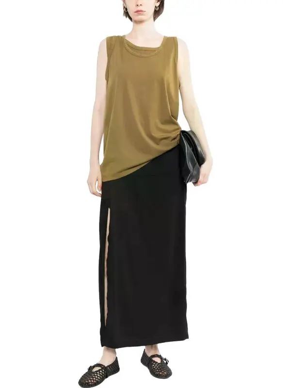MARINA YEE Layered-neck Tank Top - Black