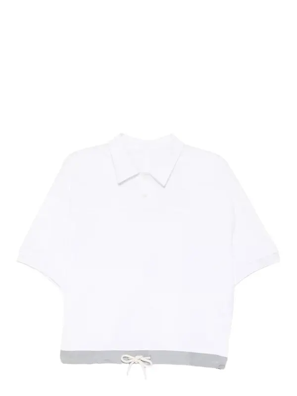 SYSTEM Color-block Panel Polo Top - Neutrals