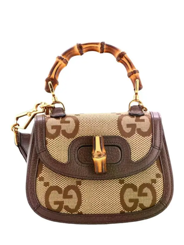 Gucci Jumbo Gg Canvas Mini Crossbody Bag - Brown