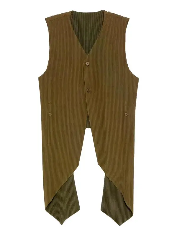 Issey Miyake Pleated Vest - Green