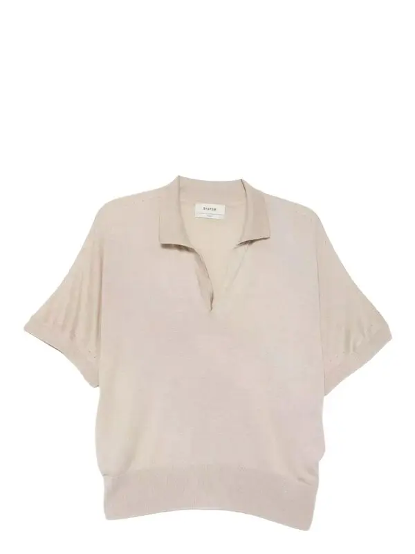 SYSTEM Batwing Sleeve Knitted Top - Neutrals