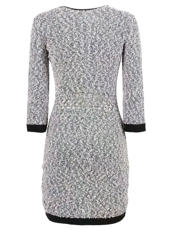 Elisabetta Franchi Bouclé-knit Open-work Dress - Grey