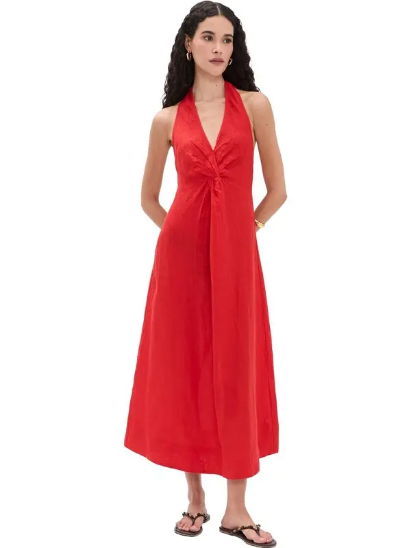 APIECE APART Salome Halter Maxi Dress - Red