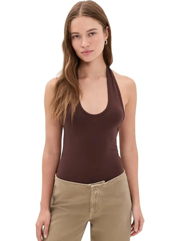 APIECE APART Halter Neck Bodysuit - Chocolate
