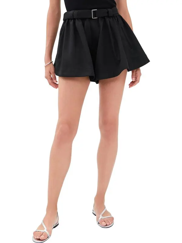 Sea Angelina Suiting Flare Shorts - Black