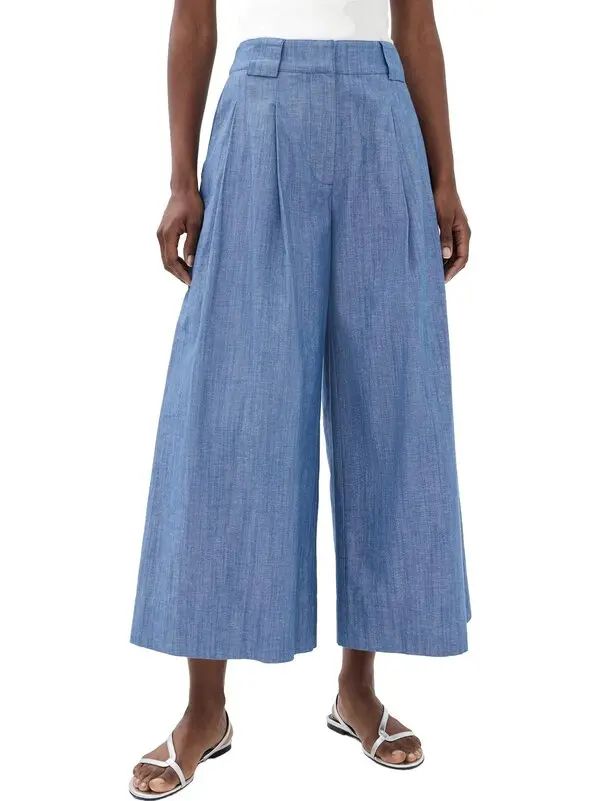 APIECE APART Elan Midrise Palazzo Pants - Chambray