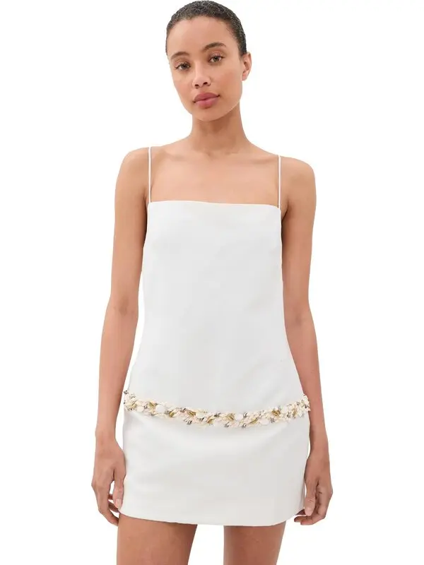 YELLOW THE LABEL Shell Embellished Mini Dress - Ivory