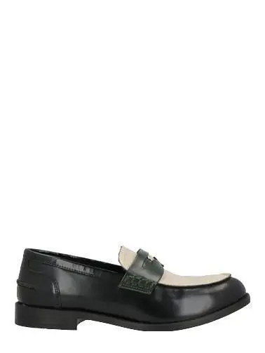 CAFÈNOIR Textured Leather Penny Loafers - Black