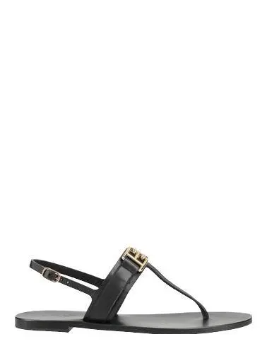 Bally Leather Thong Sandals With Appliqués - Black