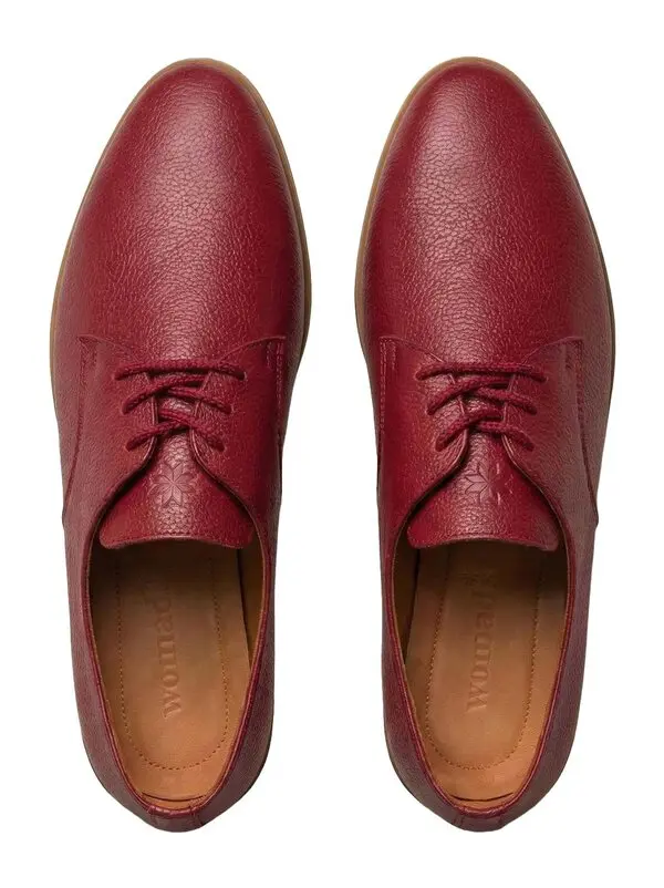 WOMADS Burgundy Full Grain Leather Oxfords - Red