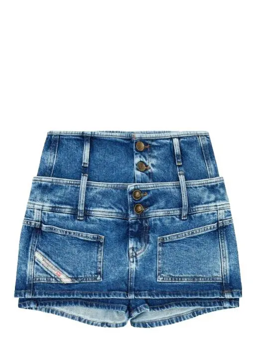 DIESEL® Double-waistband Denim Skort - Medium Blue