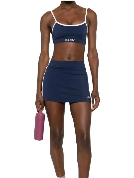 SPORTY  RICH Sporty & Rich Cropped Sports Vest - Brown