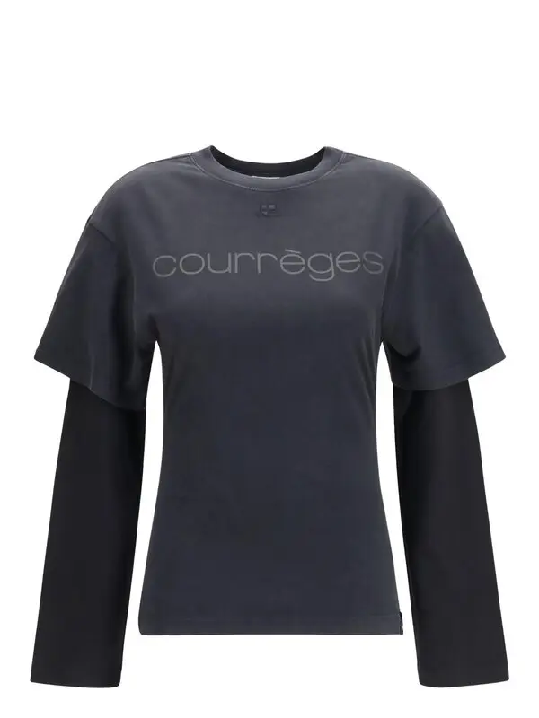 COURREGES Courrèges Layered Long-sleeve T-shirt - Black