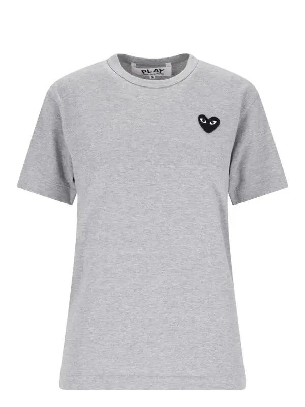 Play Comme Des Garcon Heart Patch Crewneck T-shirt - Gray