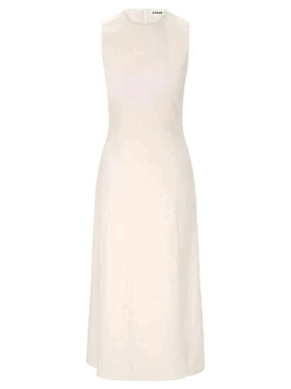 Staud Sleeveless Crew Neck Dress - White