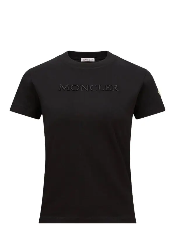 Moncler Embroidered Logo Crewneck T-shirt - Black