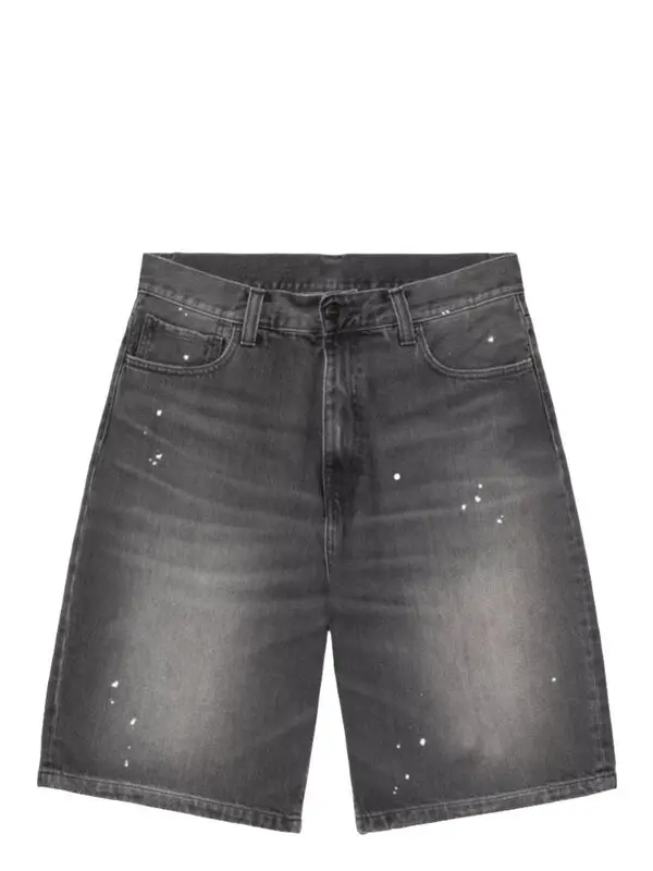 Carhartt Work In Progress Landon Paint-splatter Denim Shorts - Black