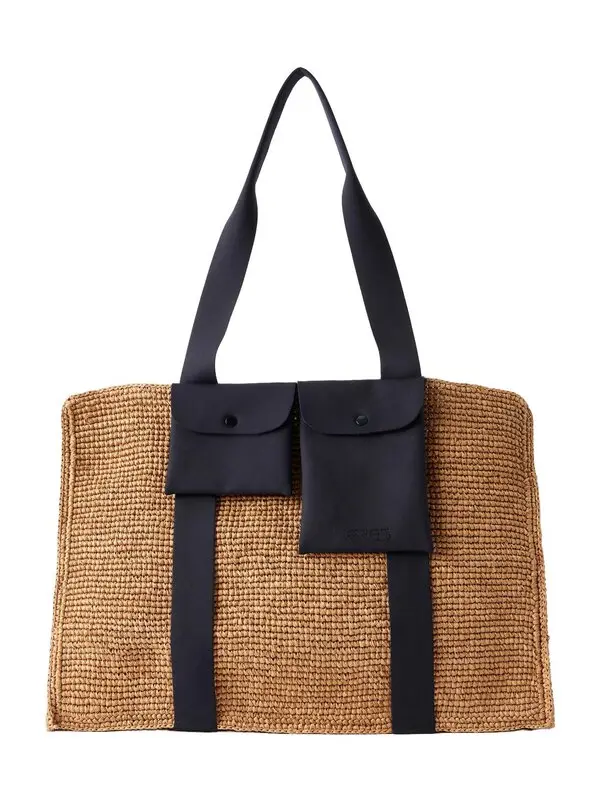 ERES Faux Raffia Tote Bag - Black