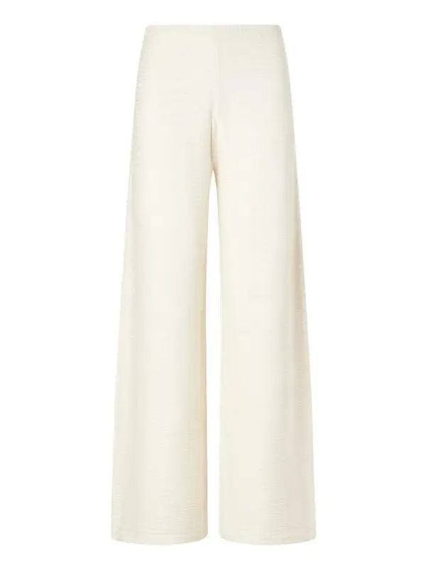 LA LIGNE Babs Crocheted Cotton-blend Wide-leg Pants - Neutrals