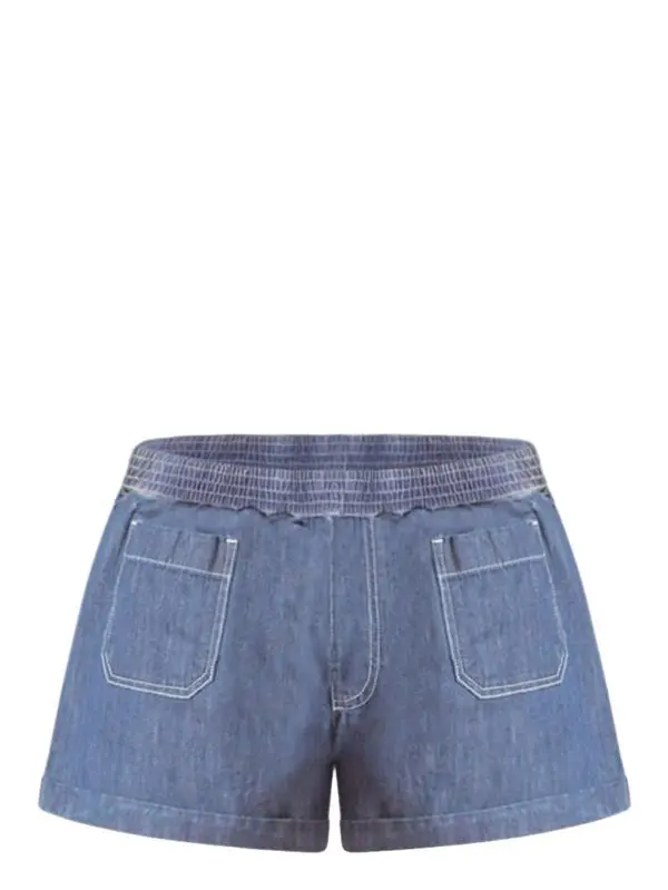 KNOWN SUPPLY Pull-on Denim Shorts - Blue