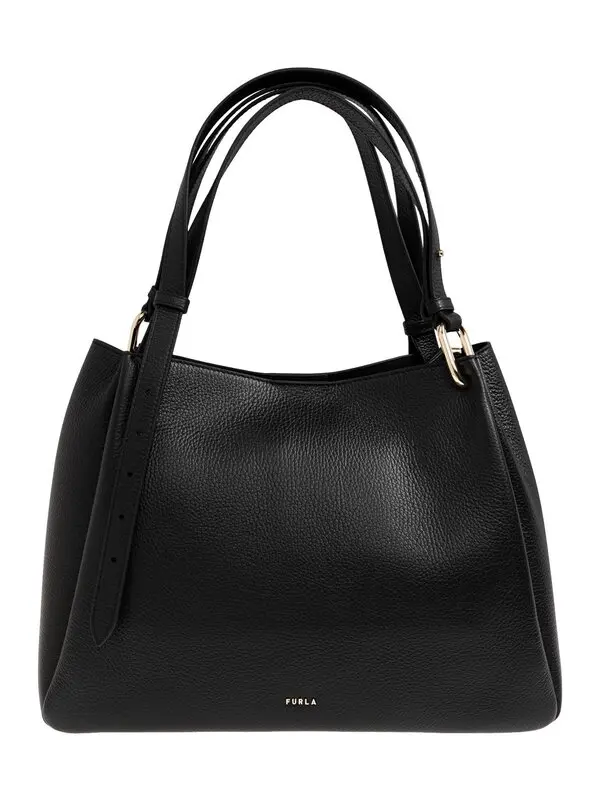 Furla Nuvola Leather Shoulder Bag - Black