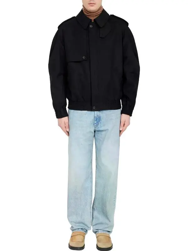 MAISON MARGIELA Cotton Twill Bomber Jacket - Black