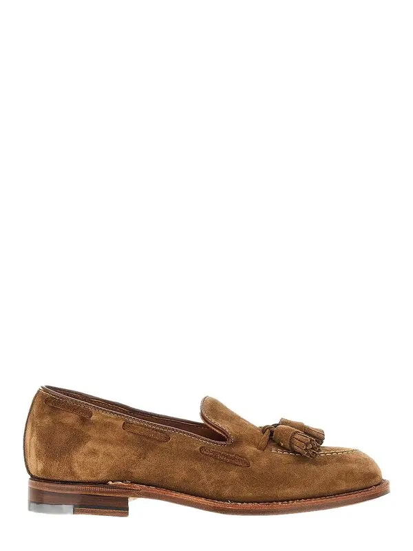 Alden Suede Leather Loafers With Tassels - Brown