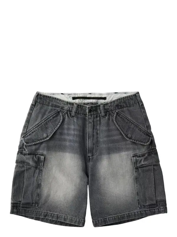 UNIVERSAL OVERALL Faded Effect Cargo Shorts - Grey
