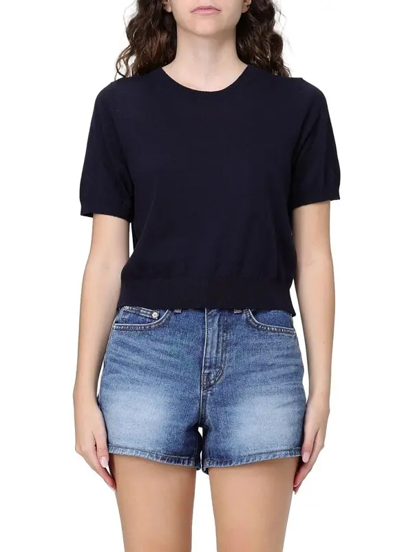 DUNST Linen And Cotton Blend Crewneck Jumper - Blue