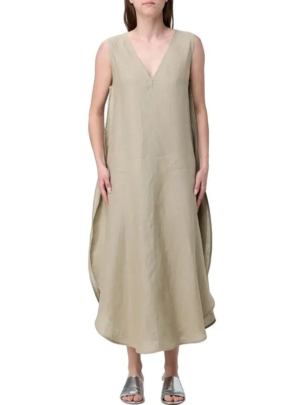MEIMEIJ Sleeveless V-neck Maxi Dress - Green