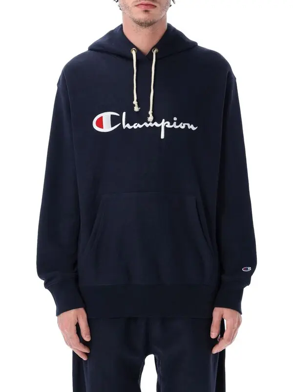 Champion Embroidered Logo Hoodie - Navy