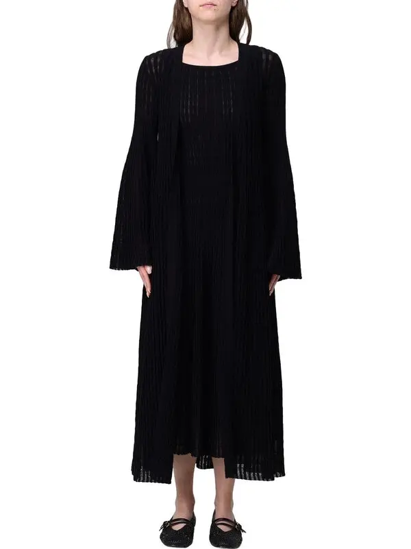 ANTONINO VALENTI Liliana Long Viscose-blend Cardigan With Kimono Sleeves - Black